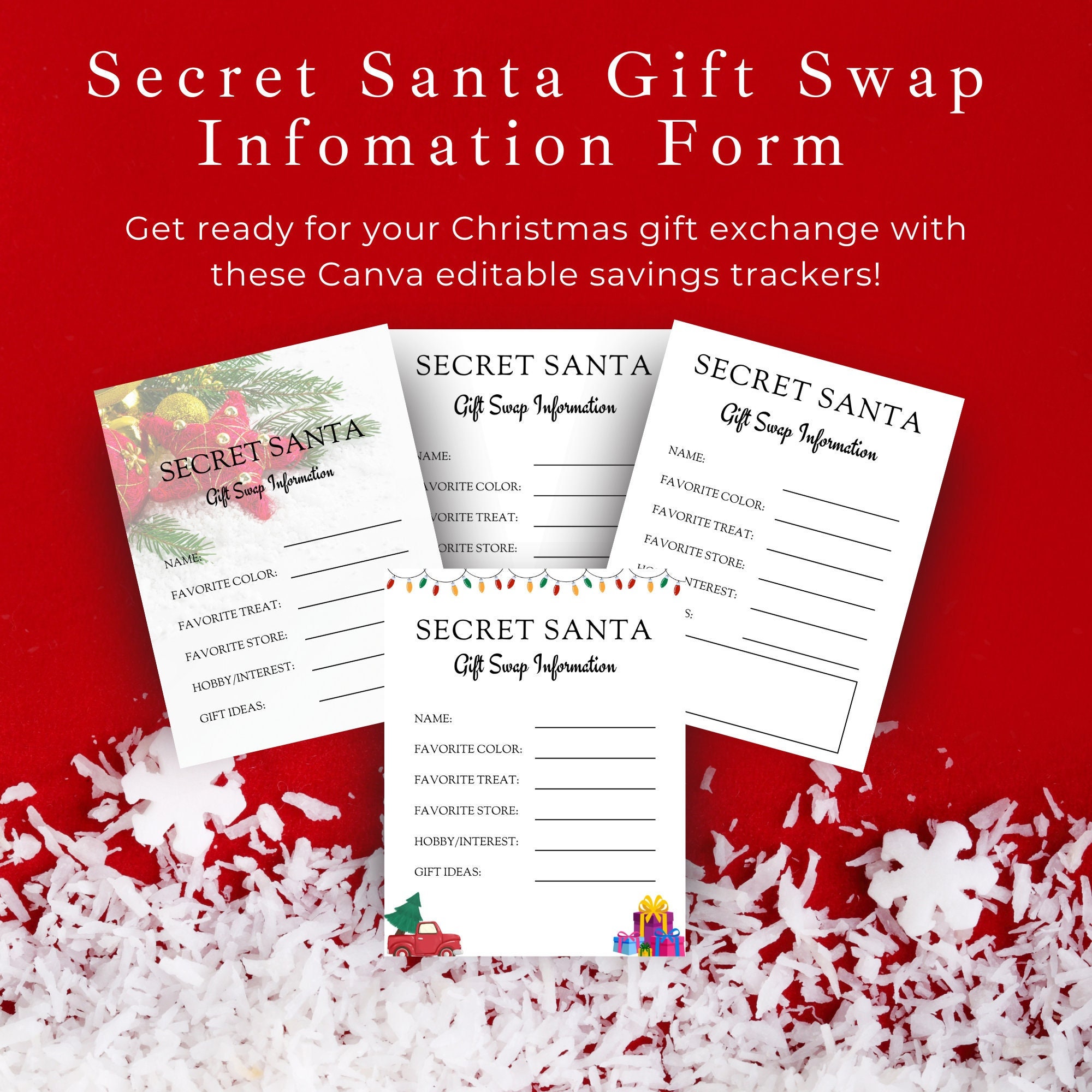 Secret Santa Form, Secret Santa Questionnaire Printable, Secret Santa ...