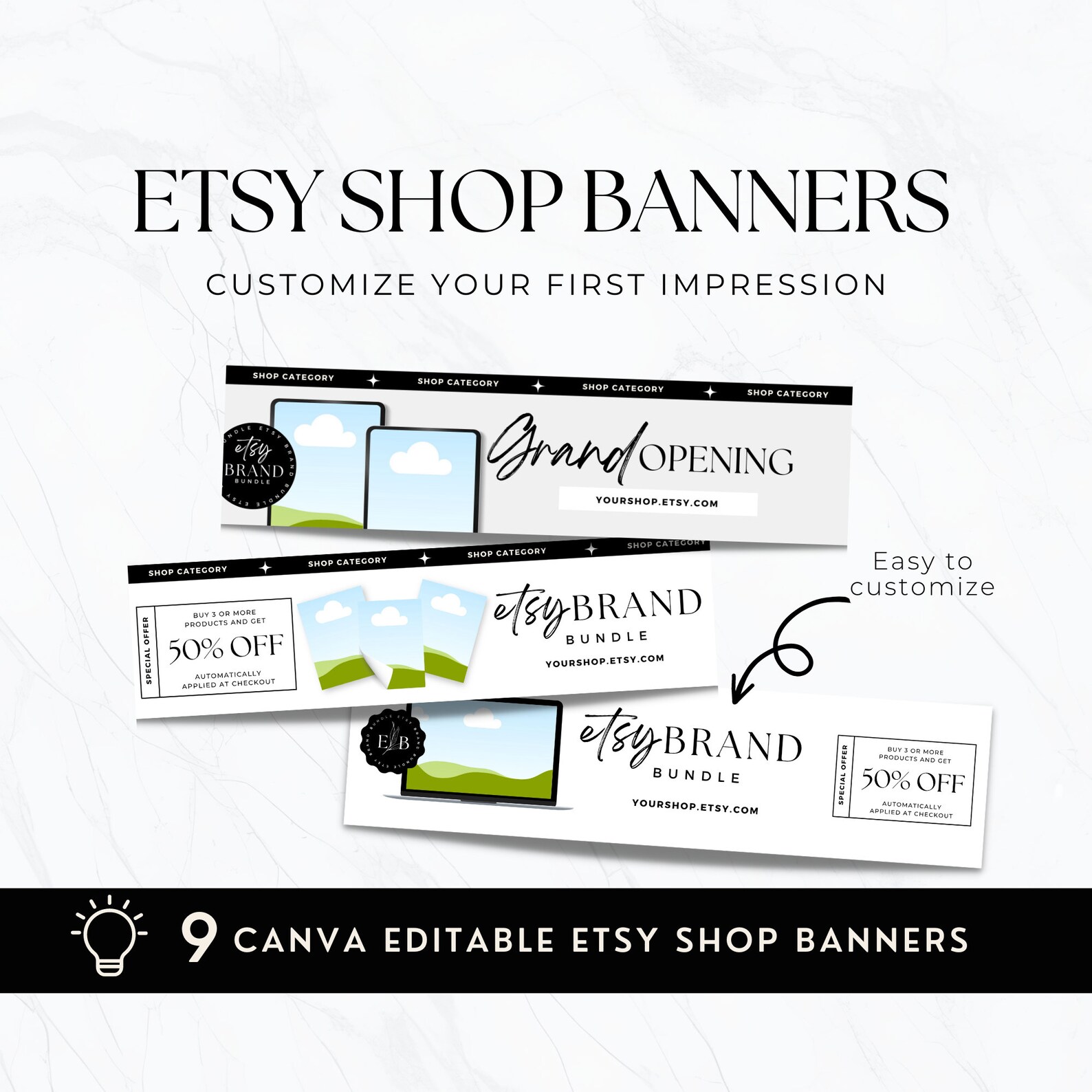 Etsy Shop Banner Mockup Etsy Banner Templates Etsy Store Branding