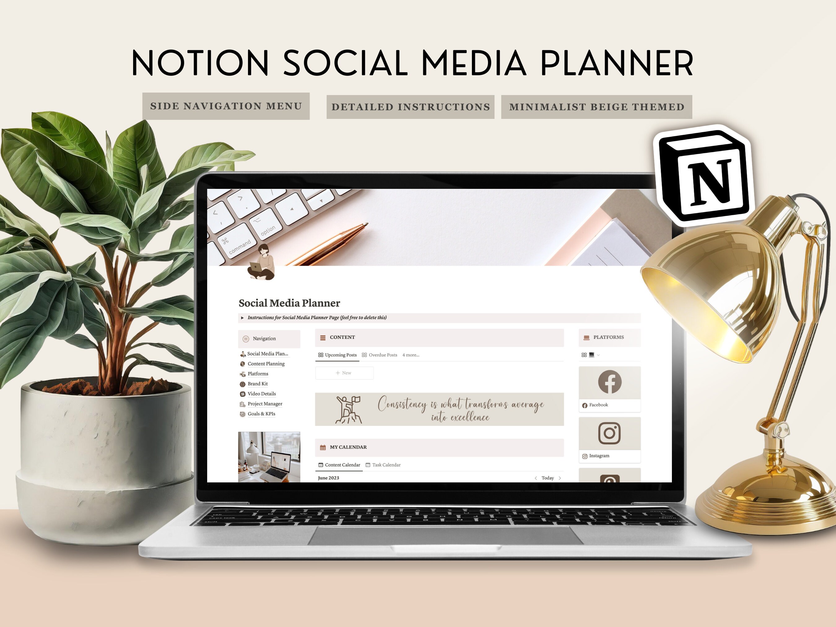 Youtube Planner Notion, Content Creator Template, Content Calendar ...