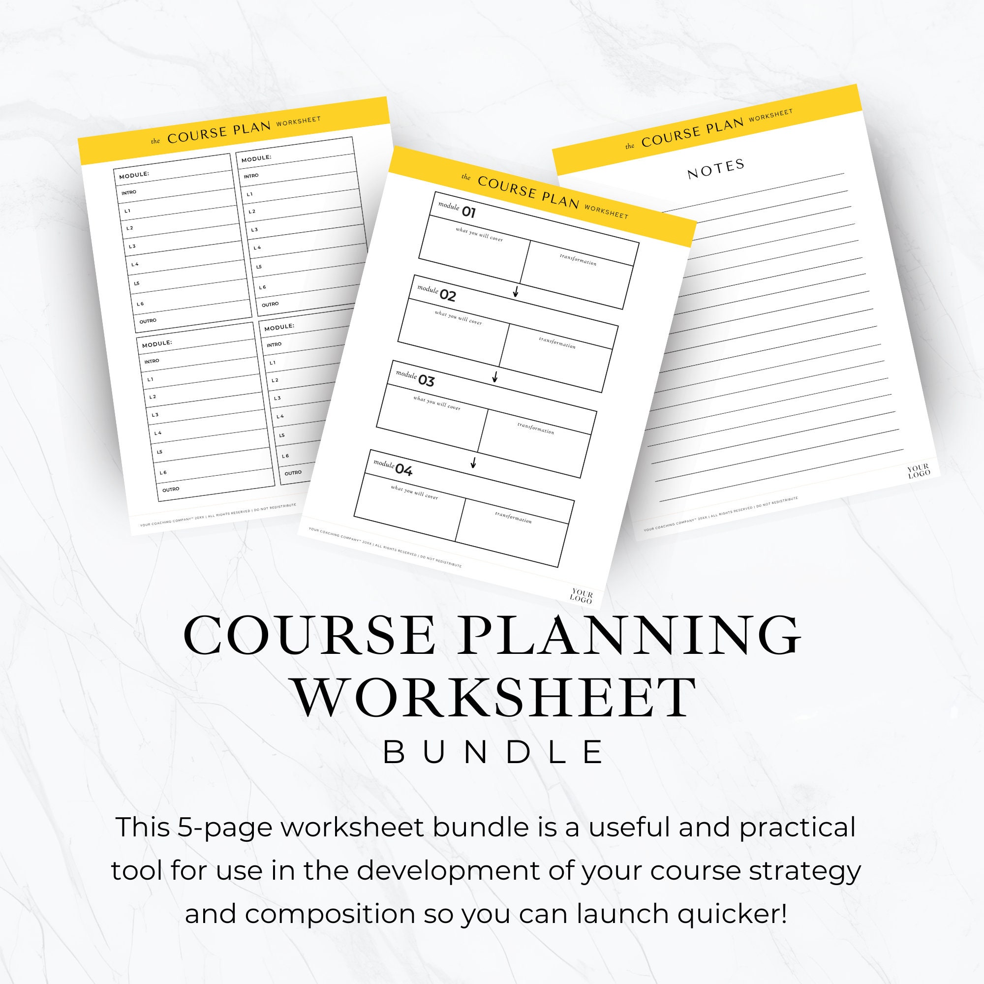 Course Template Course Creator Commercial Use Course Etsy 