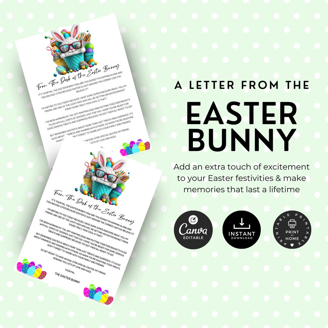 Letter From the Easter Bunny Template, Editable Letter From Easter ...