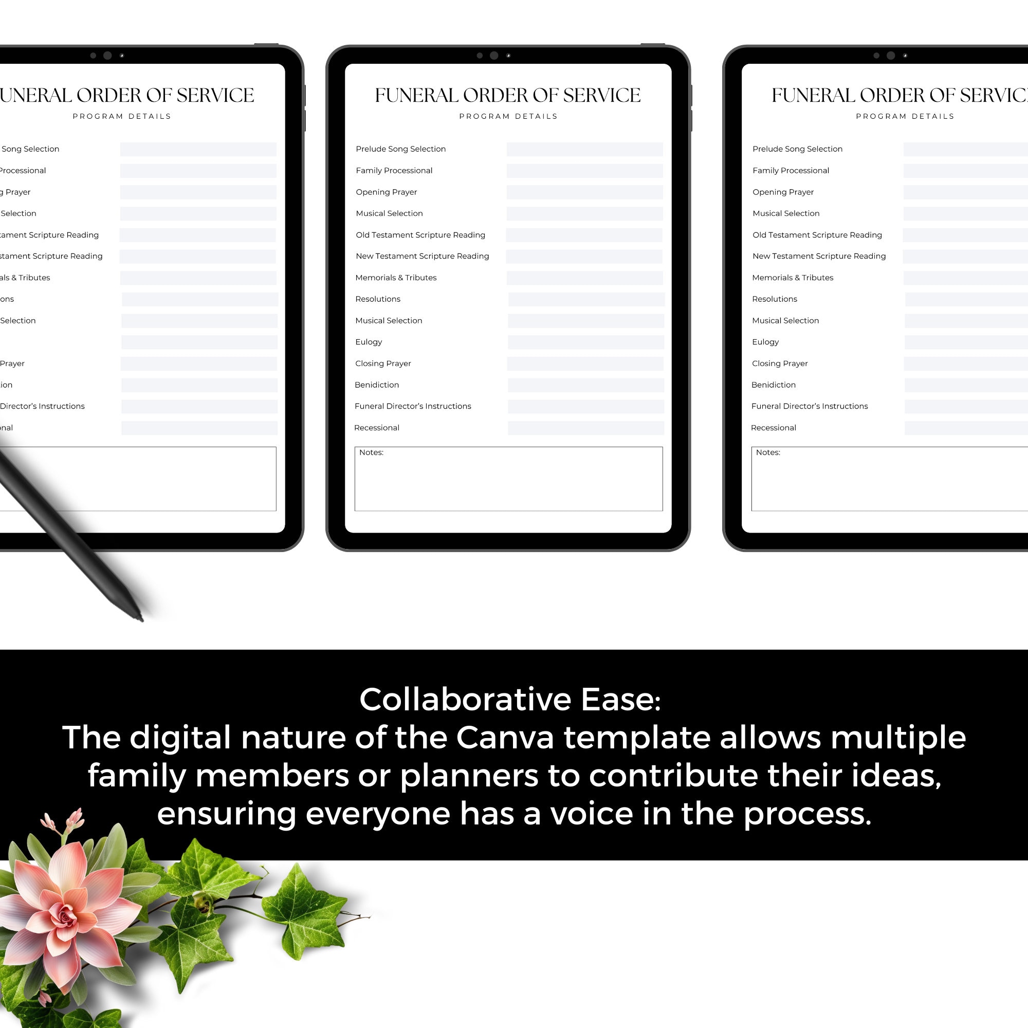 Funeral Service Planner, Celebration of Life, Printable Funeral ...