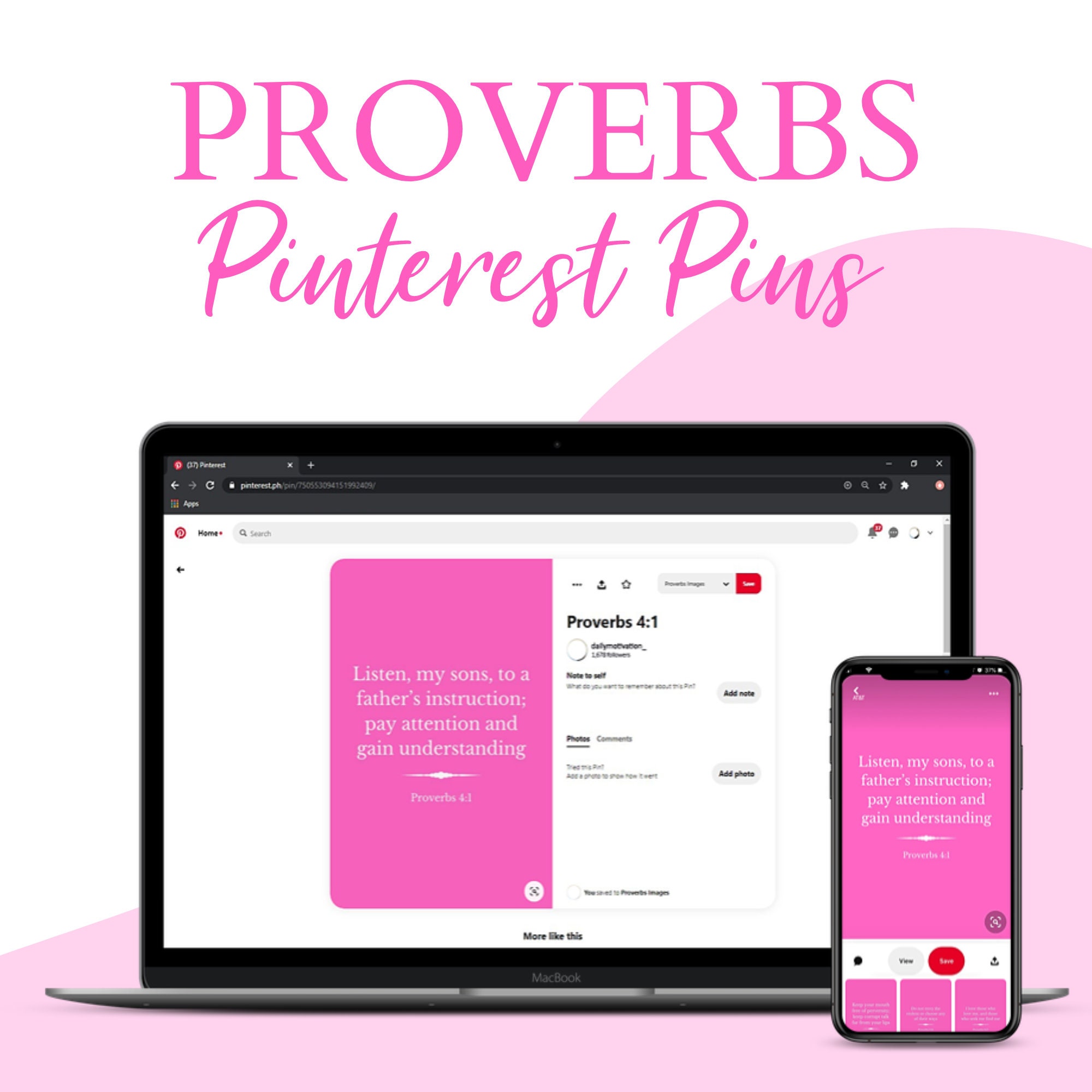 Proverbs Social Media Image Template Bundle, Scripture Verses for ...