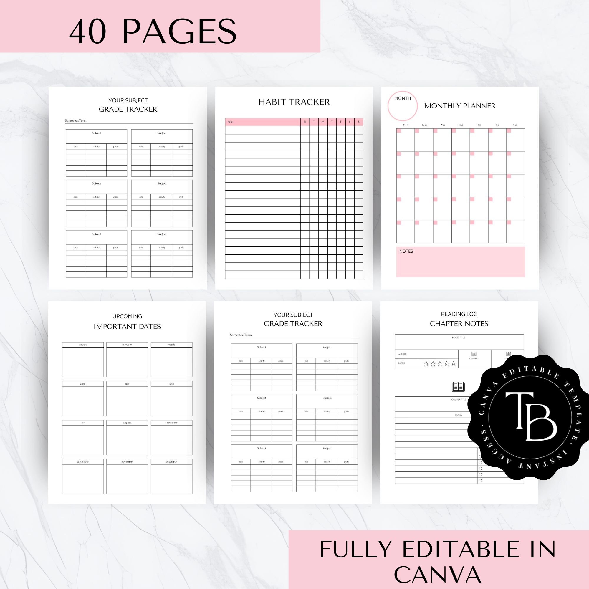 Student Planner Template Canva, Digital Goodnotes, Academic iPad ...