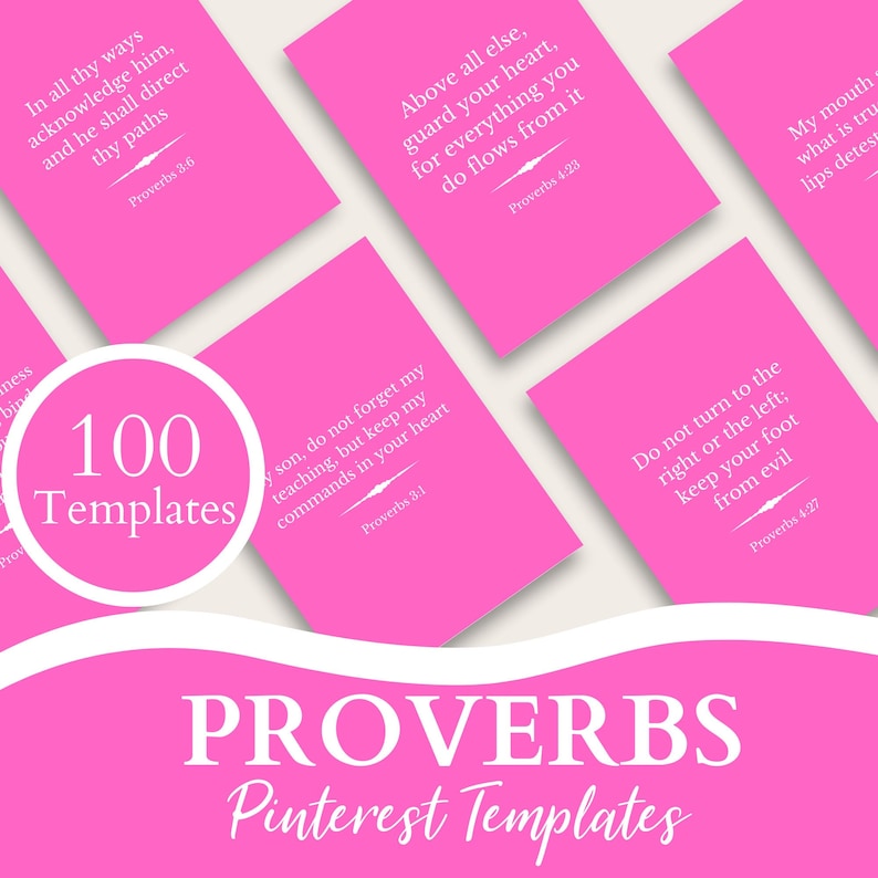 Proverbs Social Media Image Template Bundle, Scripture Verses for ...