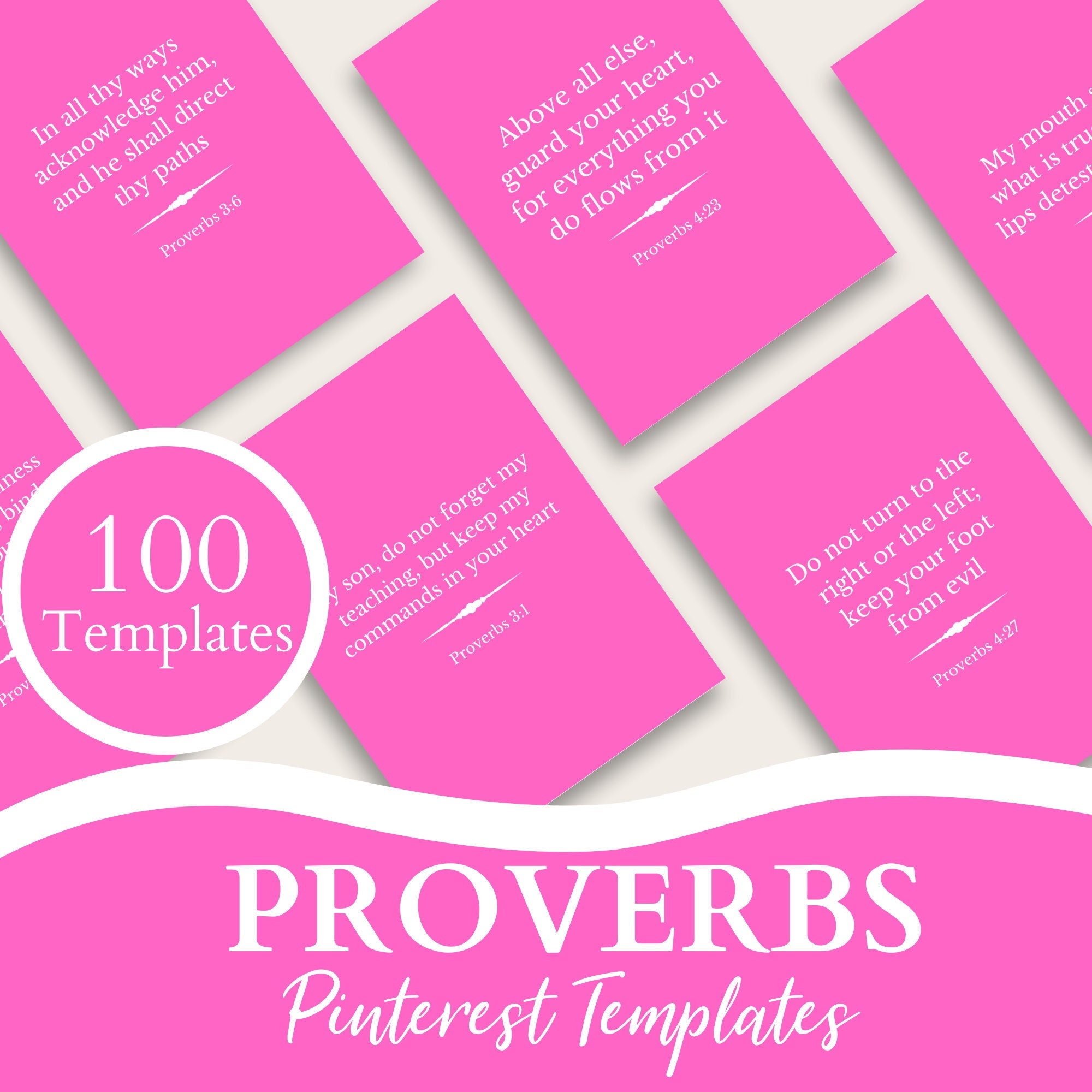 Proverbs Social Media Image Template Bundle, Scripture Verses for ...