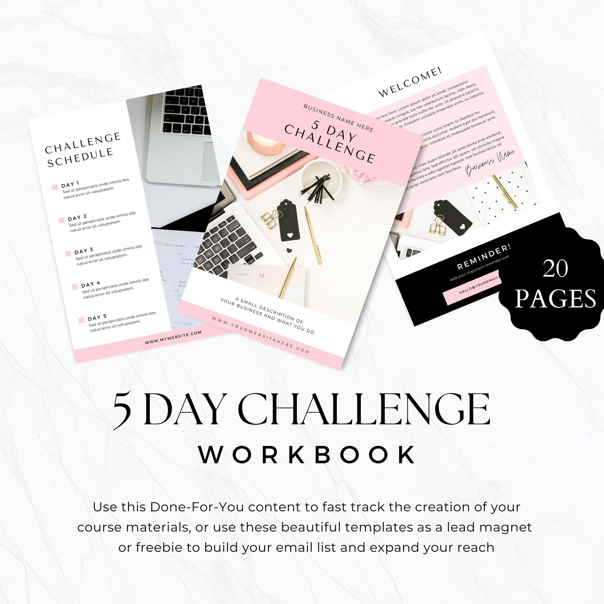 5-day Challenge Workbook: Canva Templates With PLR (instant Download ...