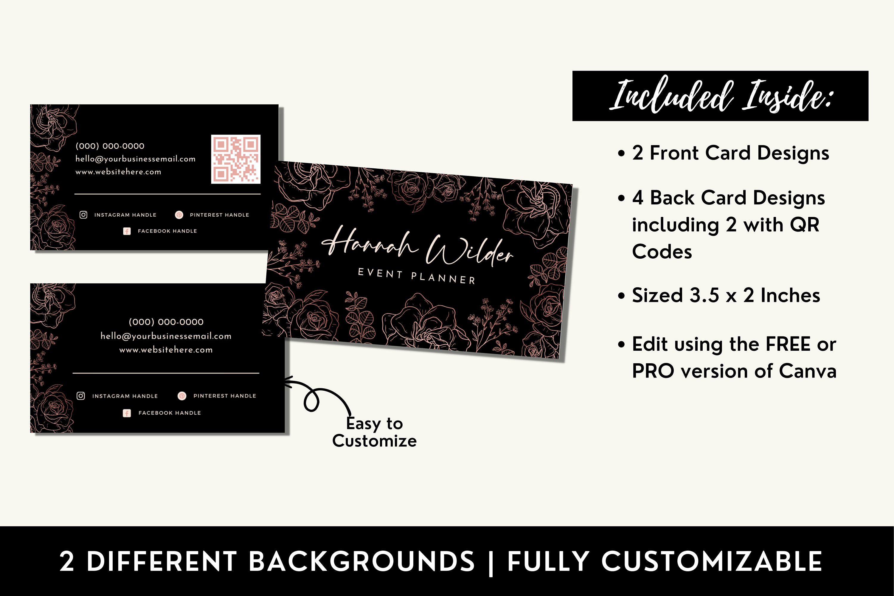 Event Planner Business Card Template, Events Business Card, Event ...