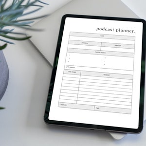Podcast Episode Planner, Podcast Planner Template, Podcast Planner ...