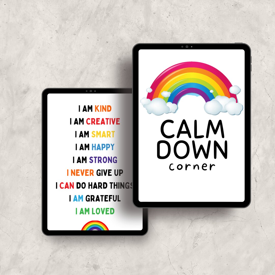 Calm Down Corner, Educational Posters, Printable Wall Art, Calming ...
