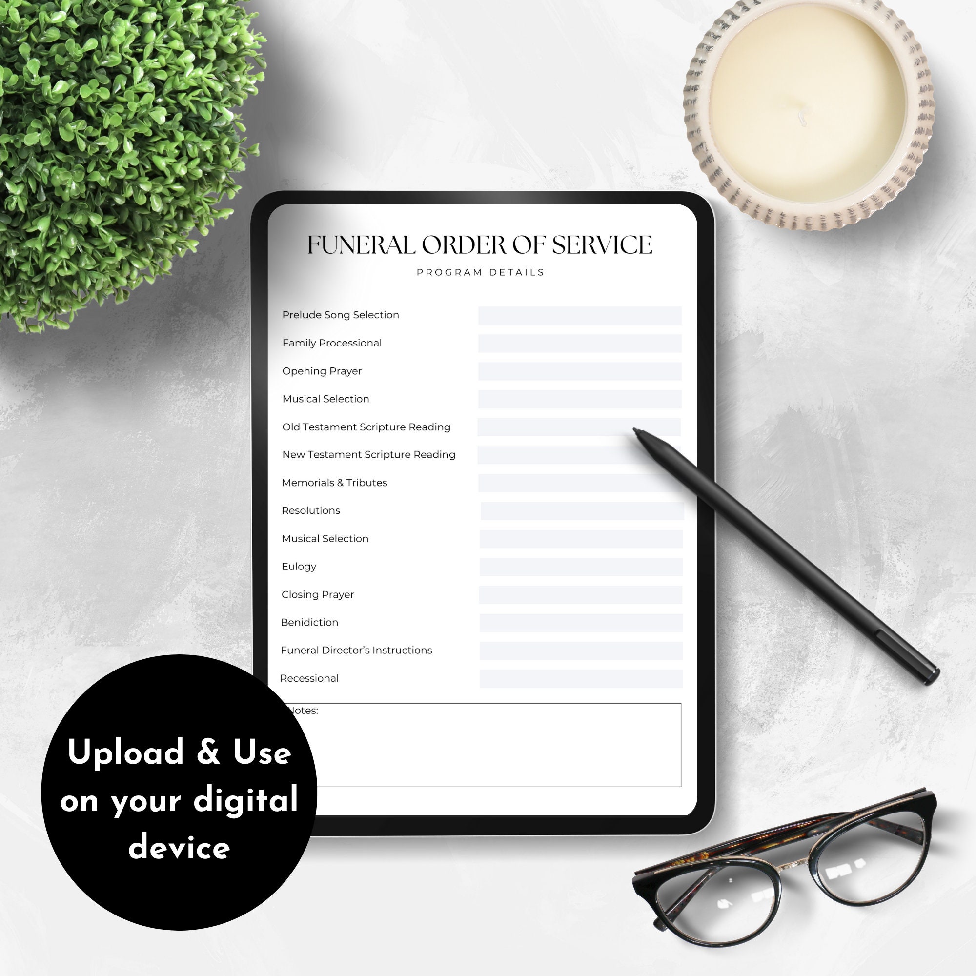 Funeral Service Planner, Celebration of Life, Printable Funeral ...