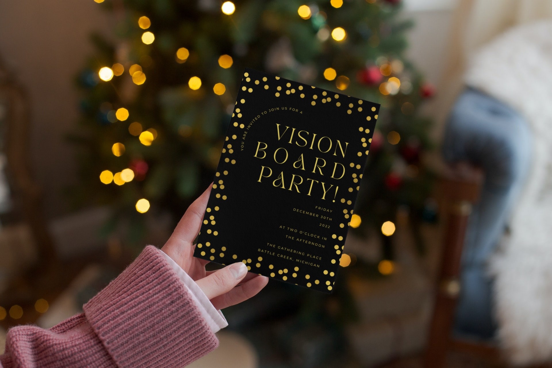 Vision Board Party Invitation Canva, Vision Board Editable Party ...