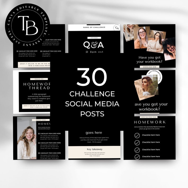 Challenge Social Media Post, 5-day Challenge Templates, Canva Template ...