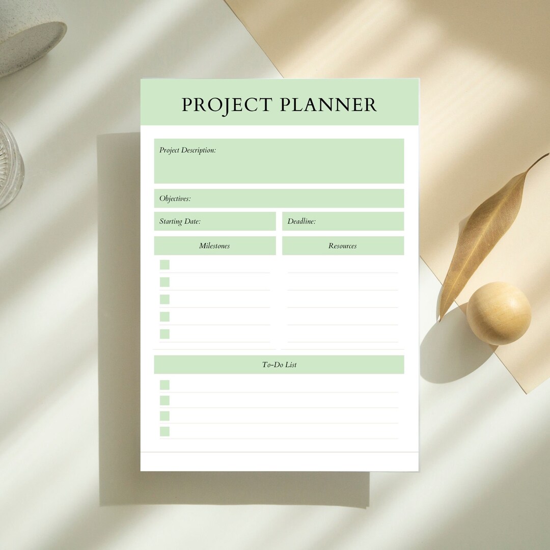 Project Planner Printable Work Planner Project Management - Etsy