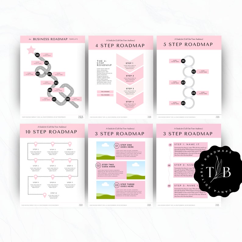 Editable Roadmap Template, Canva Roadmap Template, Canva Roadmap ...