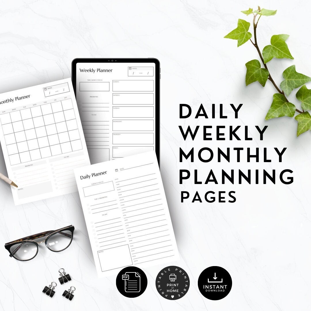 One Page Timed Daily Planner, Day on One Page, Time Blocking, Planner ...