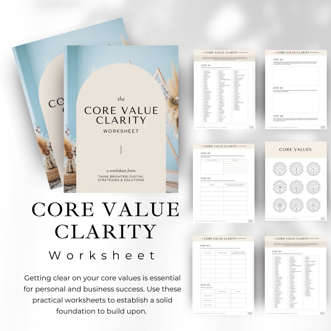 Core Values Worksheet Get to Know Yourself and Your Core - Etsy