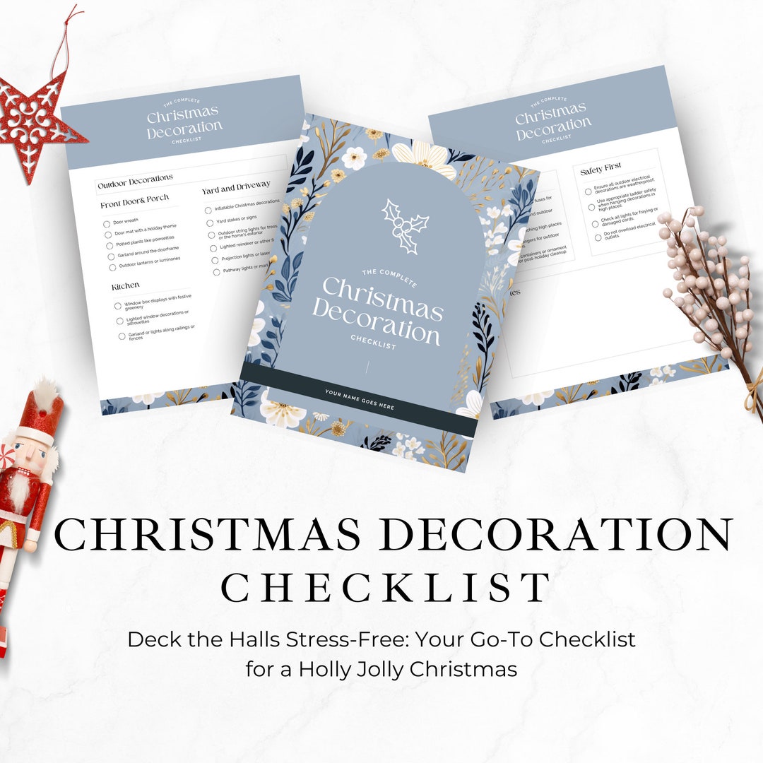 Printable Holiday Season Decorating Planner Checklist, Christmas ...