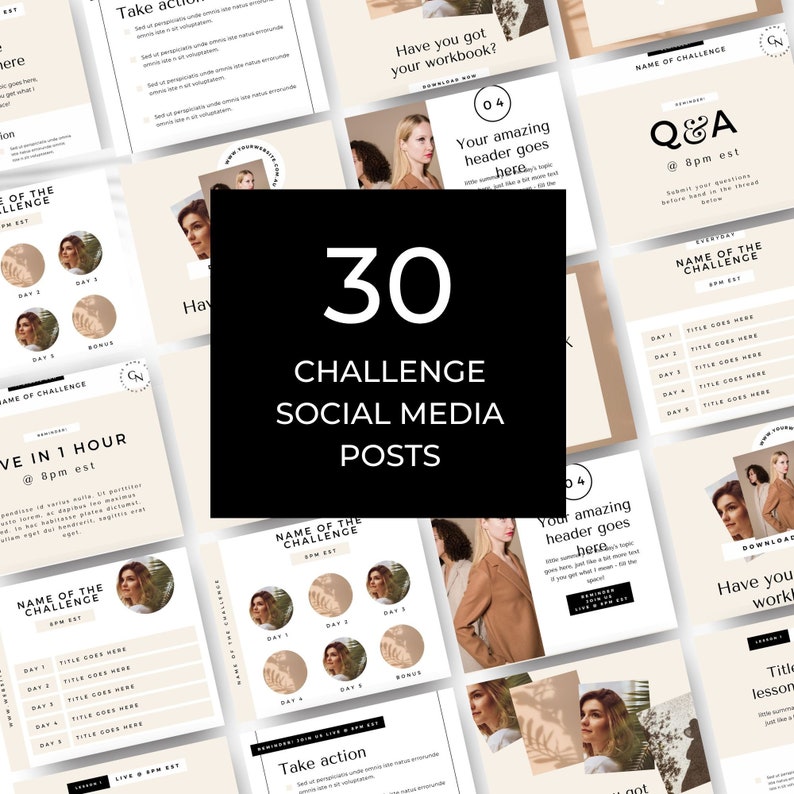 Challenge Social Media Post, 5-day Challenge Templates, Canva Template ...