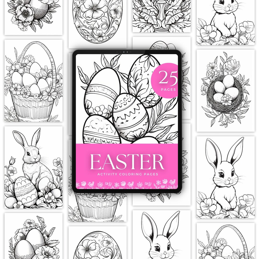Easter Doodle Coloring Page for Kids, Adult Coloring, Custom Gift, Art ...