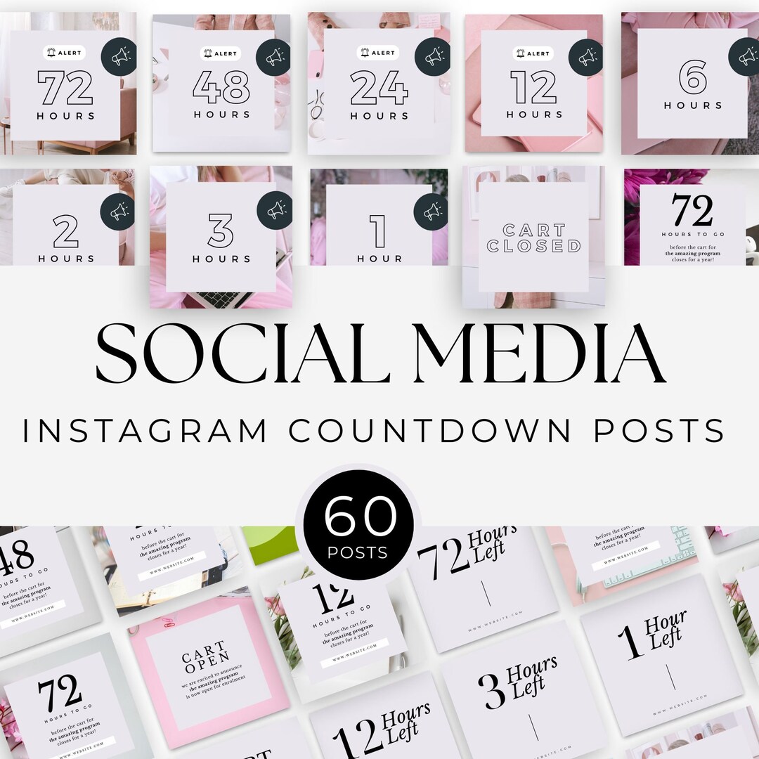 Instagram Launch Countdown Social Media Posts, Course Launch Marketing ...