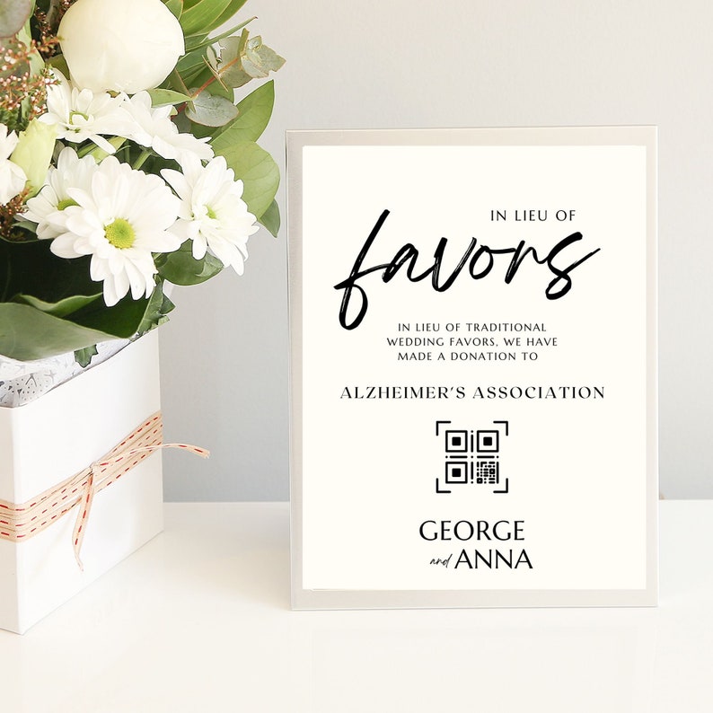 Wedding Signs in Lieu of Favors Donation Sign in Lieu of - Etsy