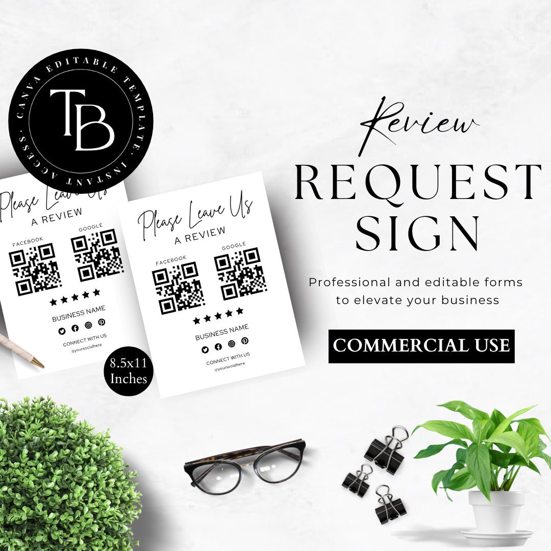 QR Code Review Sign: Customizable Business Feedback (canva Editable ...