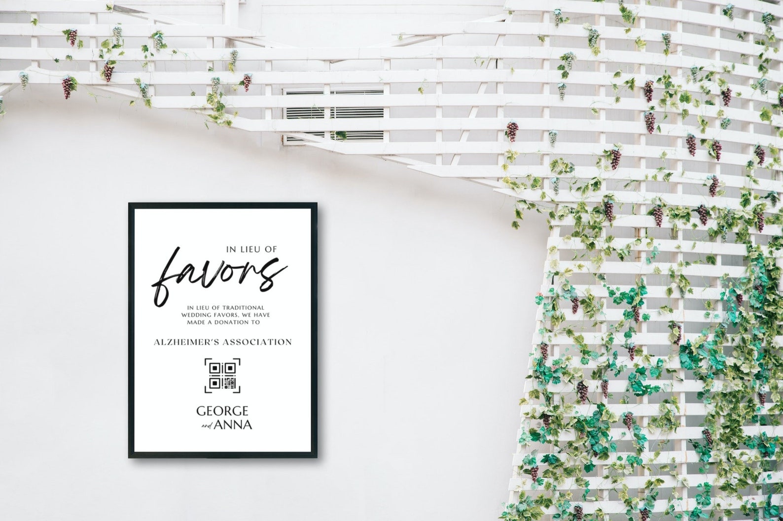 Wedding Signs in Lieu of Favors Donation Sign in Lieu of - Etsy
