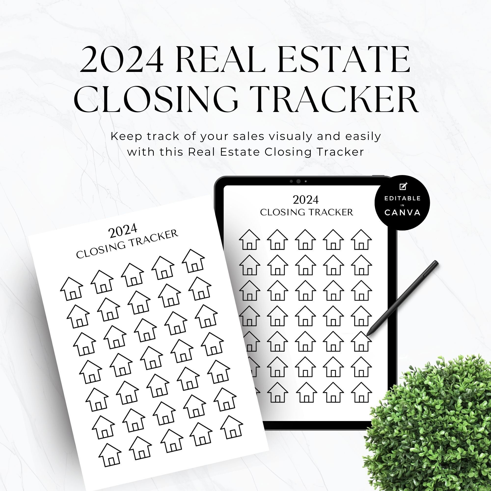 Real Estate Goal Chart, Real Estate Closing Tracker, Realtor Goal ...