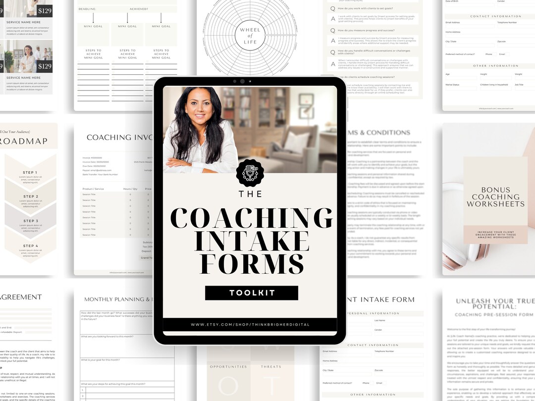 Life Coaching Intake Form, Wheel of Life, Coaching Agreement Template ...