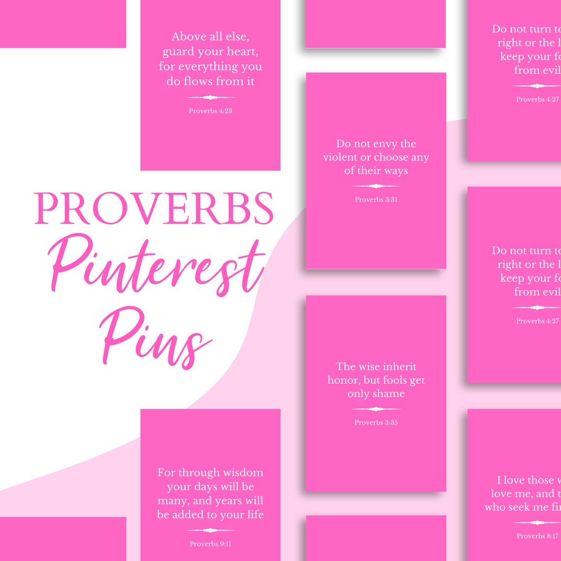 Proverbs Social Media Image Template Bundle, Scripture Verses for ...