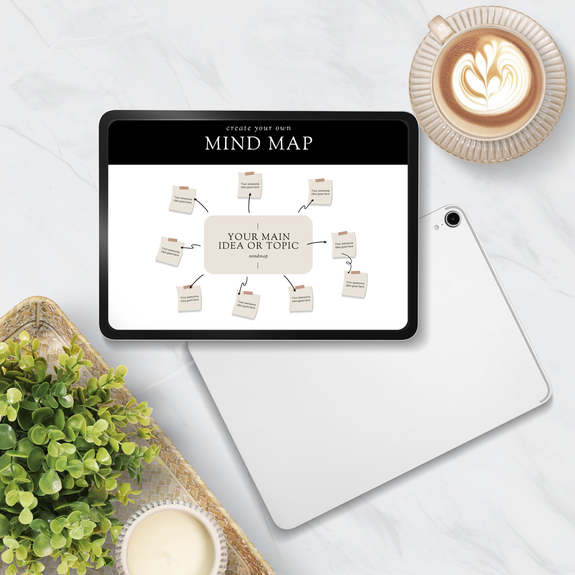 Mind Map Planner Template, Goal Setting Worksheet, Printable & Digital ...