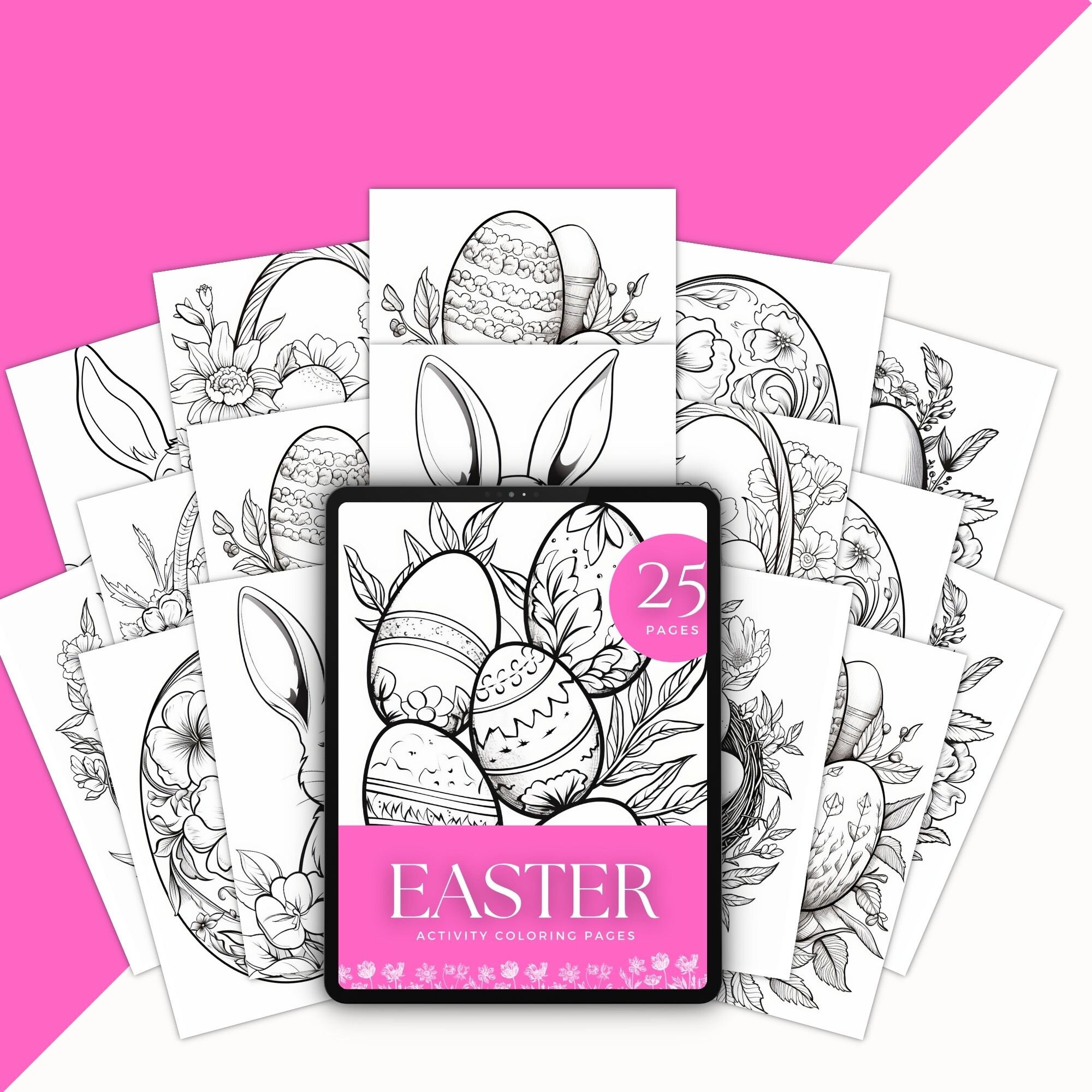 Easter Doodle Coloring Page for Kids, Adult Coloring, Custom Gift, Art ...