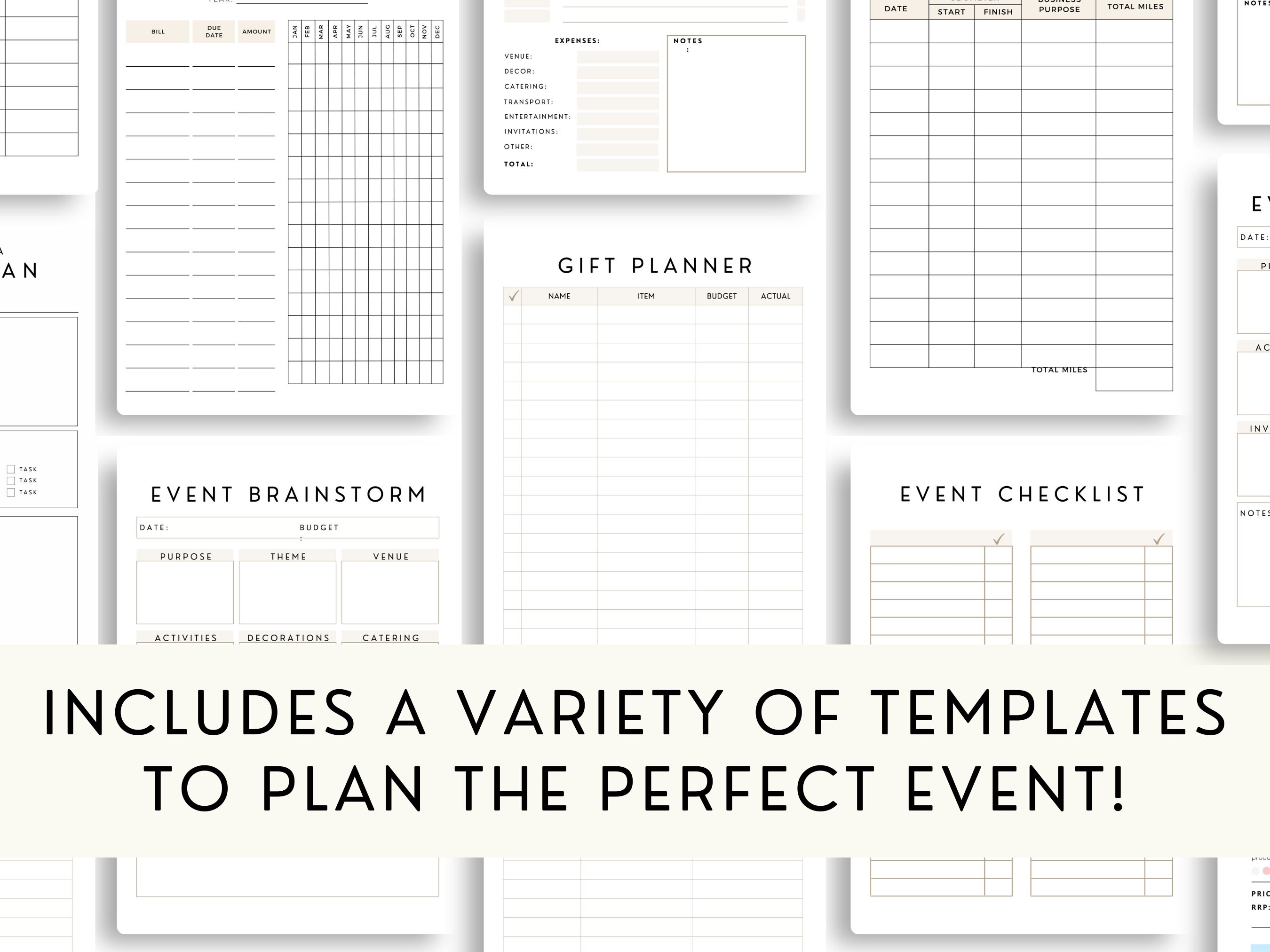 Canva Event Planner Template, Event Planning, Event Planner Printable ...