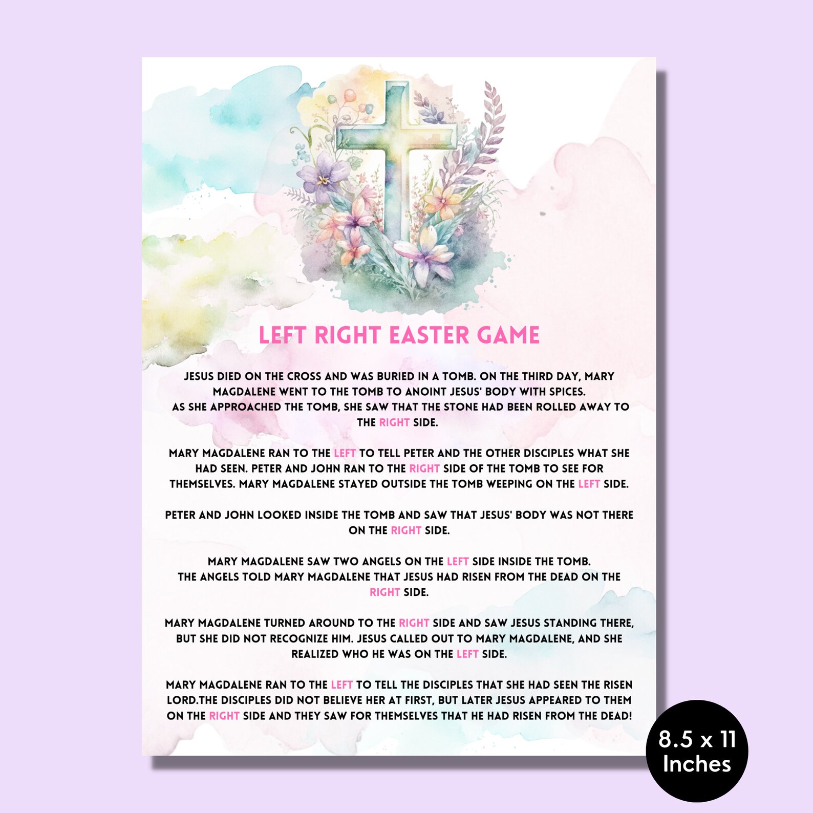 Left Right Easter Game, Easter Left Right Game, Easter Bible Games ...