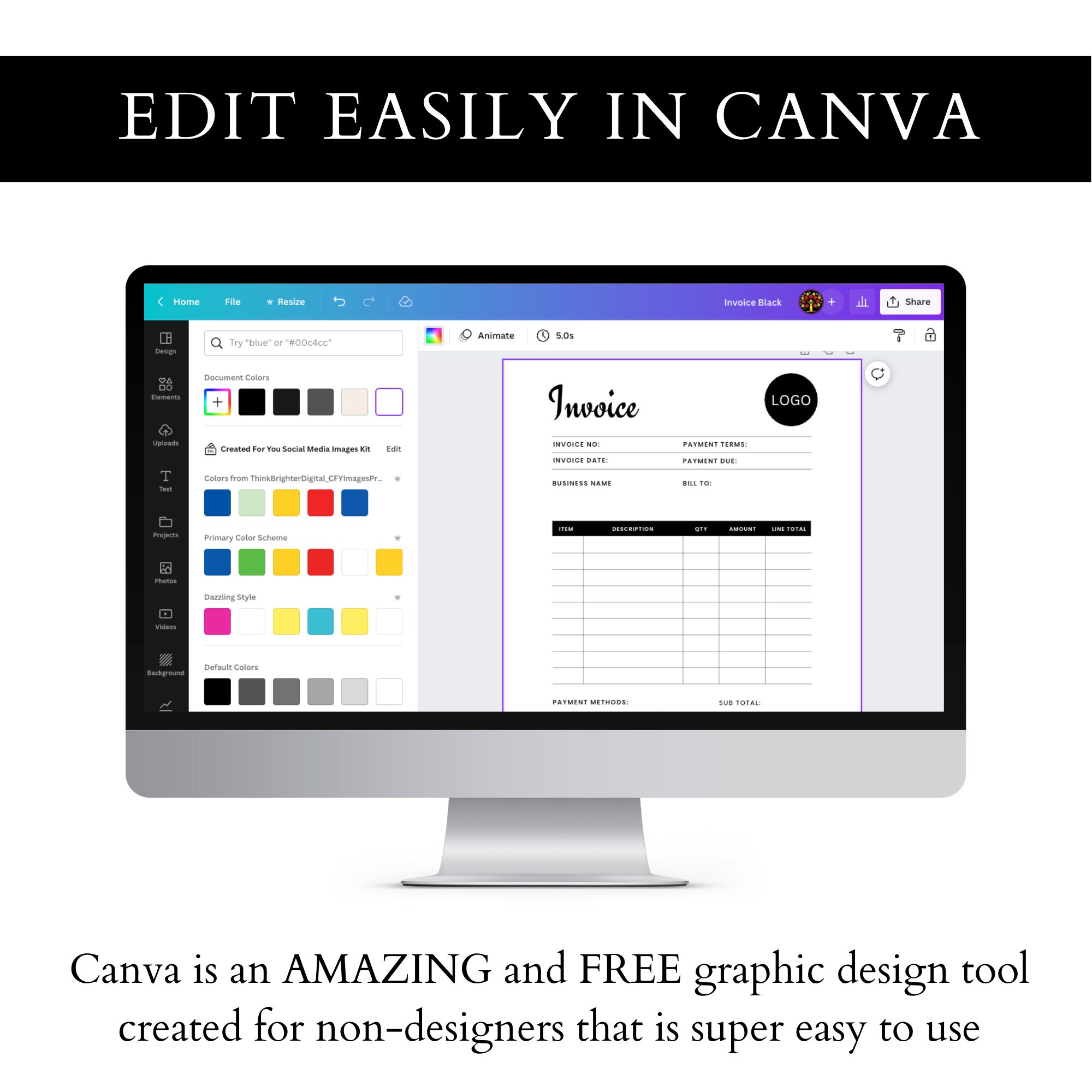 Business Forms Bundle, Editable Canva Template, Invoice Template, Quote ...