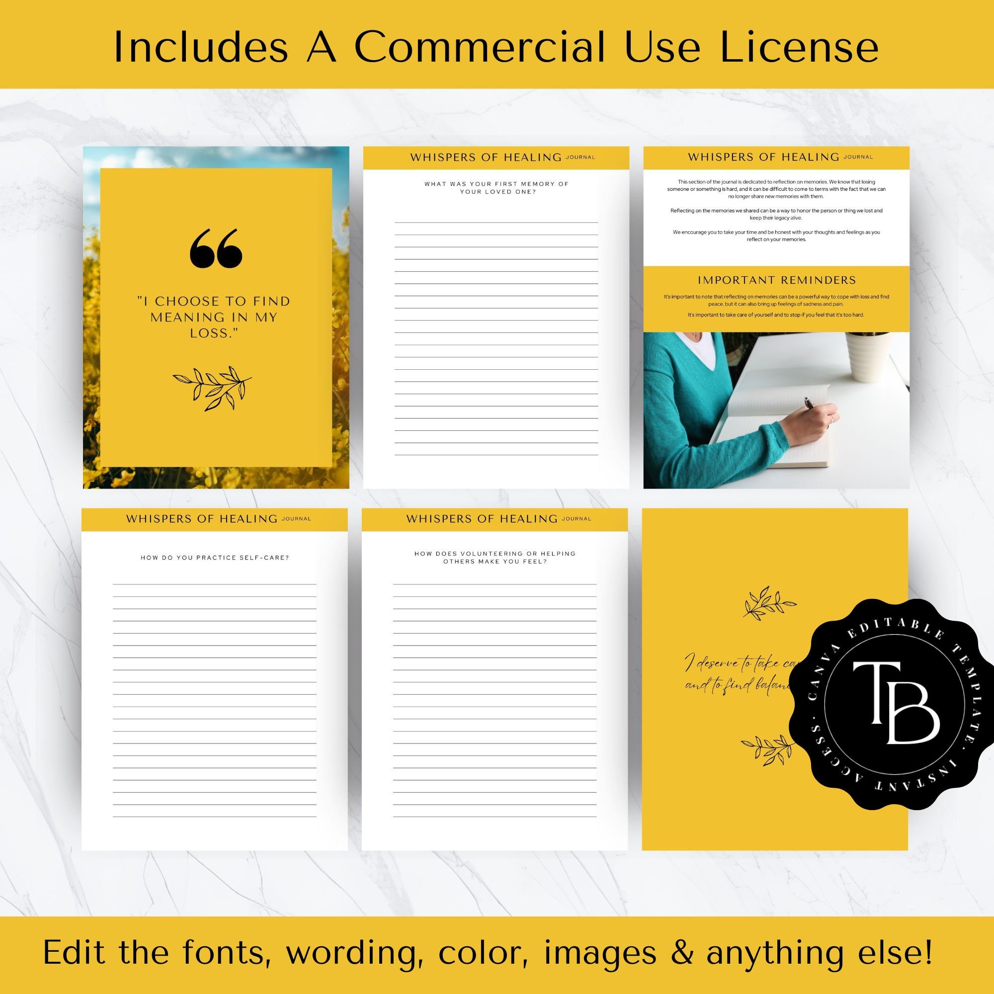 Grief Journal Printable, Memory Book, Grief Gift, Bereavement Therapy ...