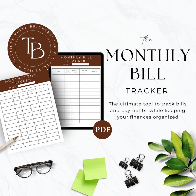 Monthly Bill Tracker Printable Bill Payment Tracker Budget - Etsy