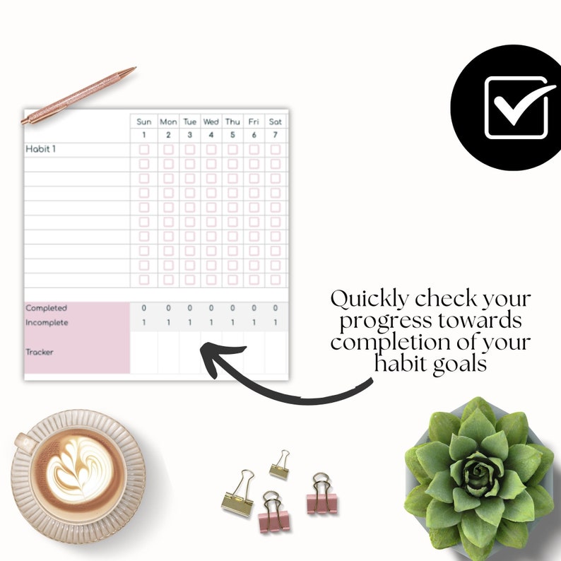 Habit Tracker Spreadsheet Google Sheets Excel, 2024 Goal Planner ...