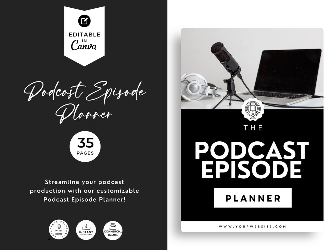 Podcast Episode Planner: 35-page Canva Template (digital Download) - Etsy