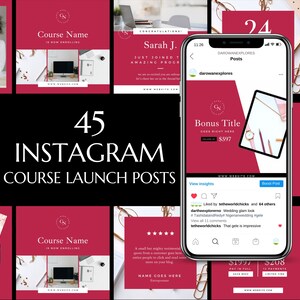 Launch Instagram Post Canva Templates Canva Templates Course - Etsy
