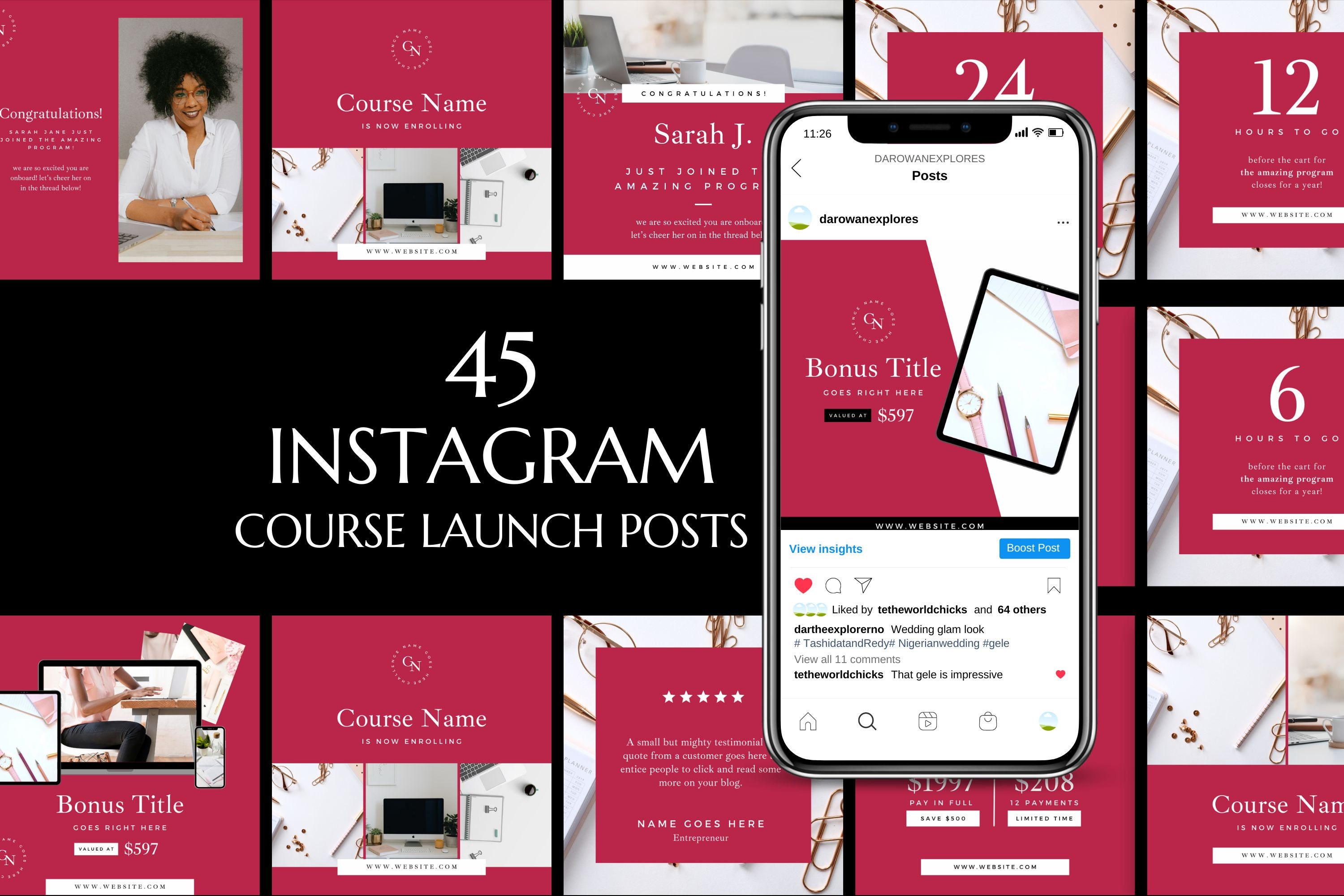 Launch Instagram Post Canva Templates Canva Templates Course - Etsy