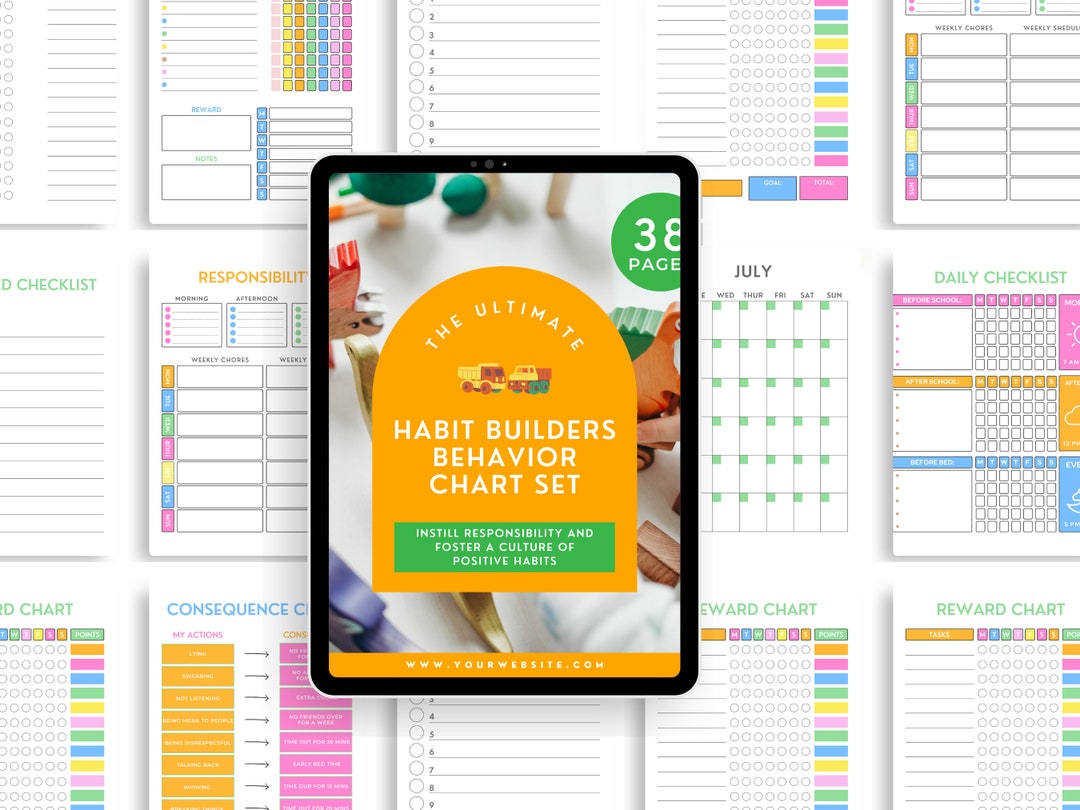 Color Behavior Chart Printable, Kids Reward Chart, Consequence Chart ...