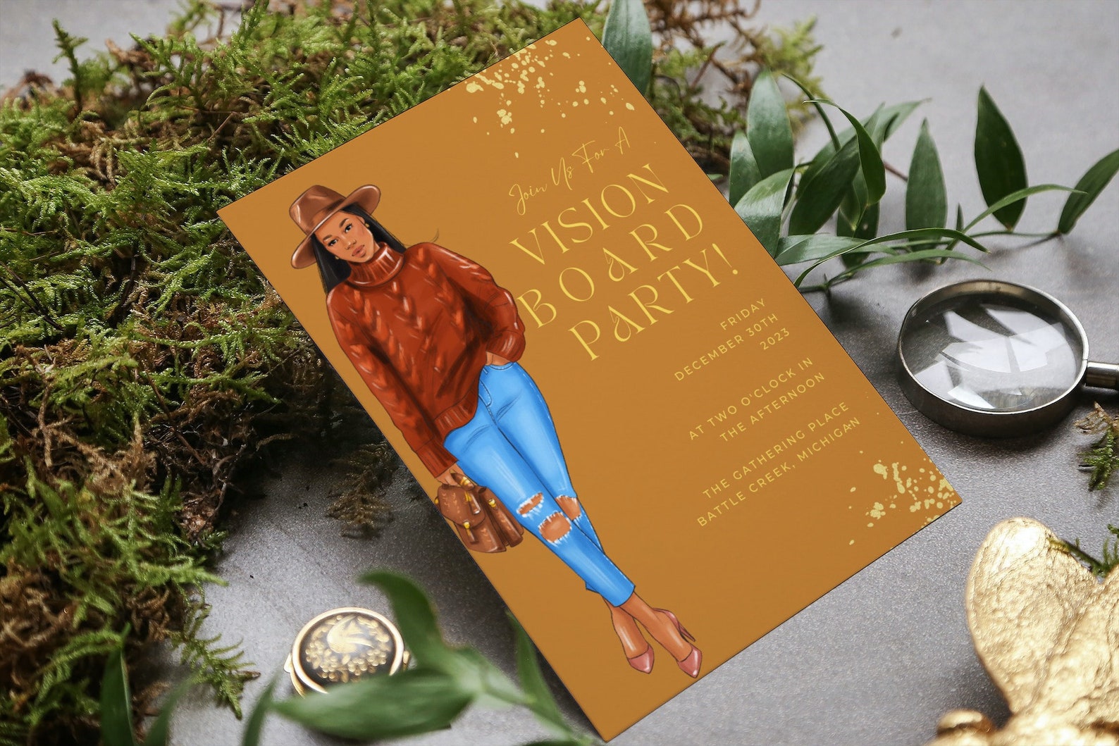 Vision Board Party Invitation, Vision Board Editable Party Invitation ...