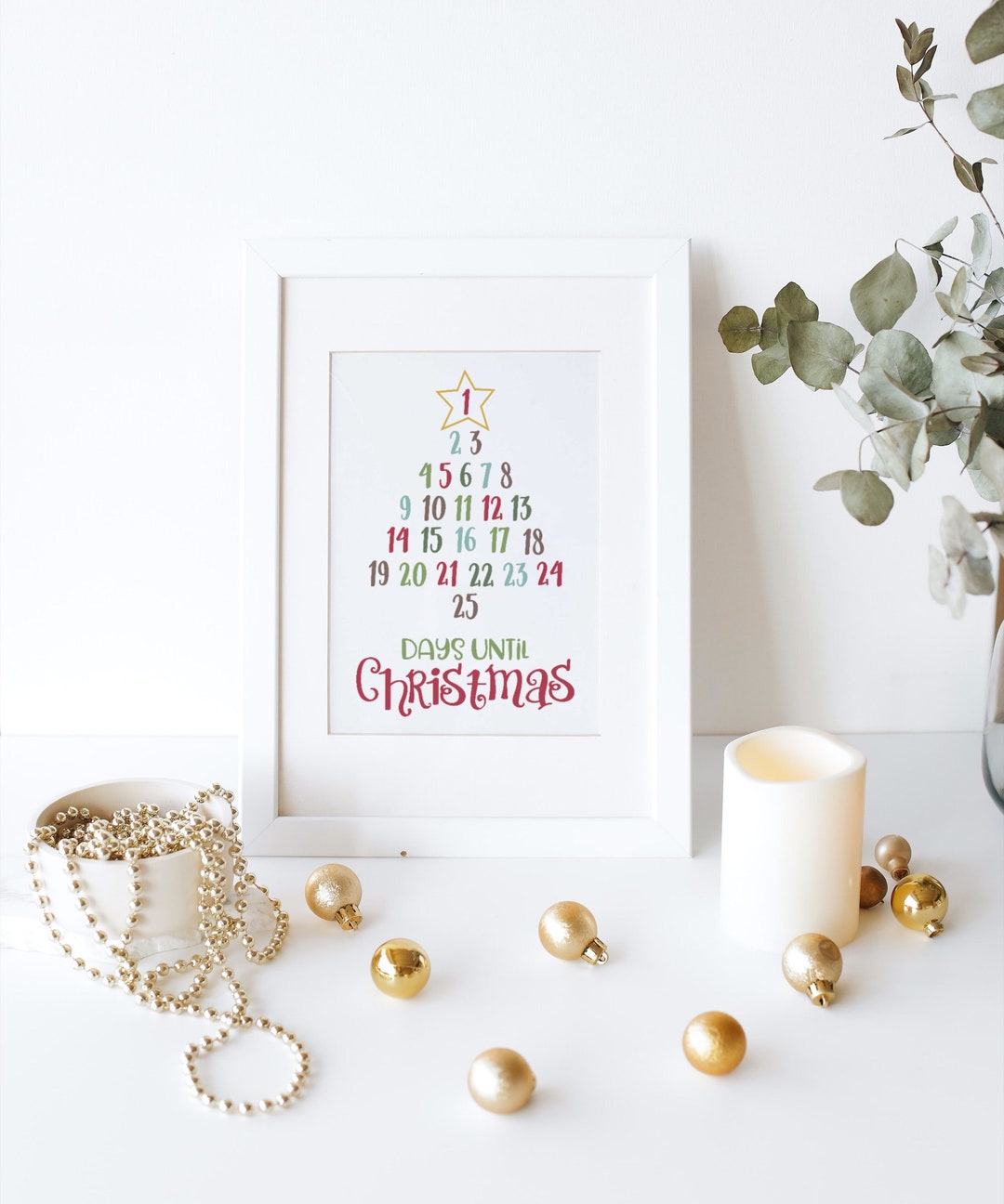Christmas Countdown Sign Printable Christmas Countdown Sign - Etsy