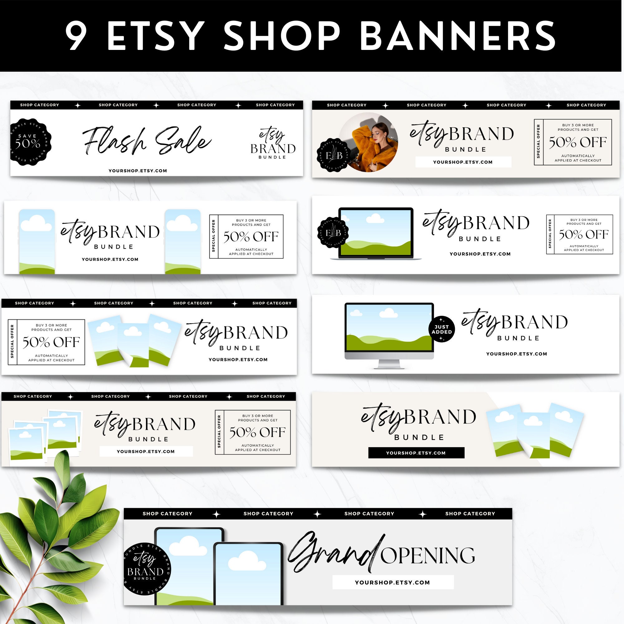 Etsy Shop Banner Mockup, Etsy Banner Templates, Etsy Store Branding ...