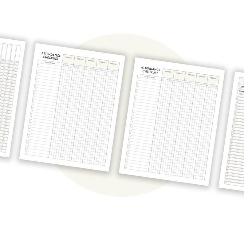 Attendance Tracker by Month Checklist, Instant Download, Edible Student ...