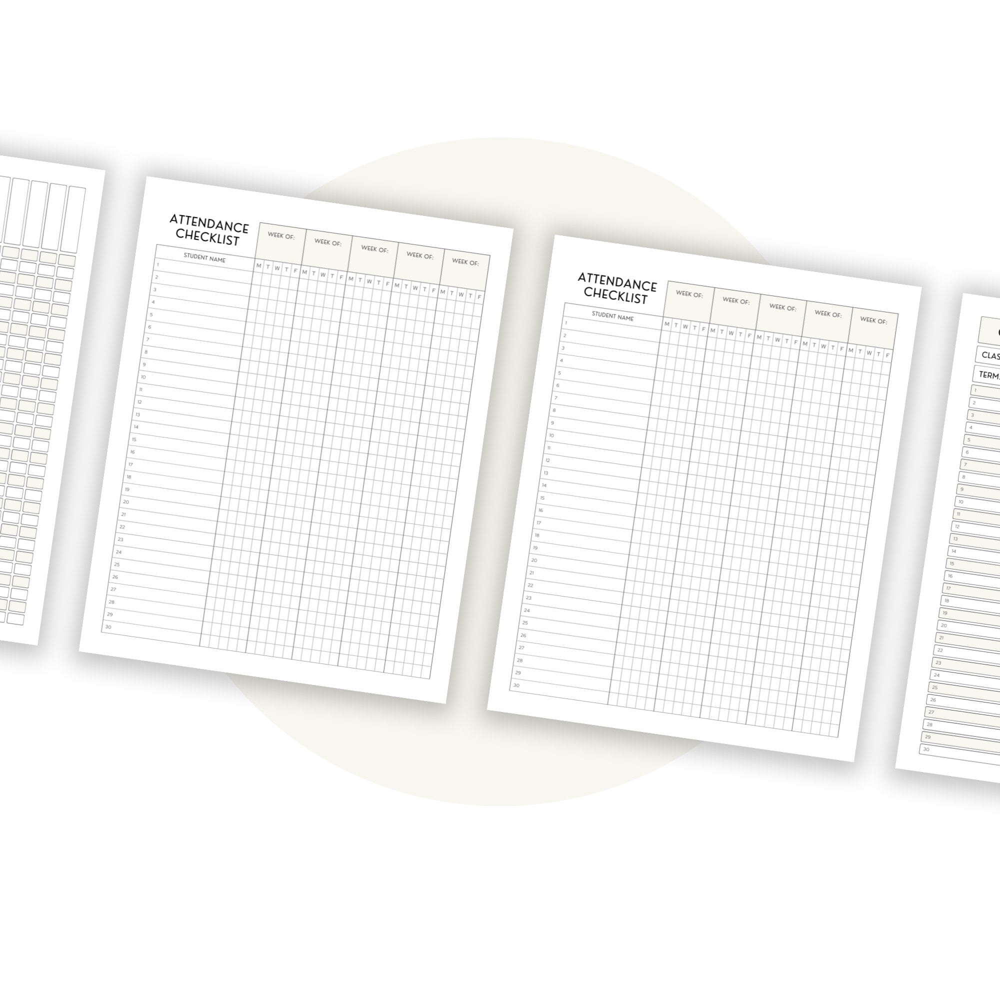 Attendance Tracker by Month Checklist, Instant Download, Edible Student ...