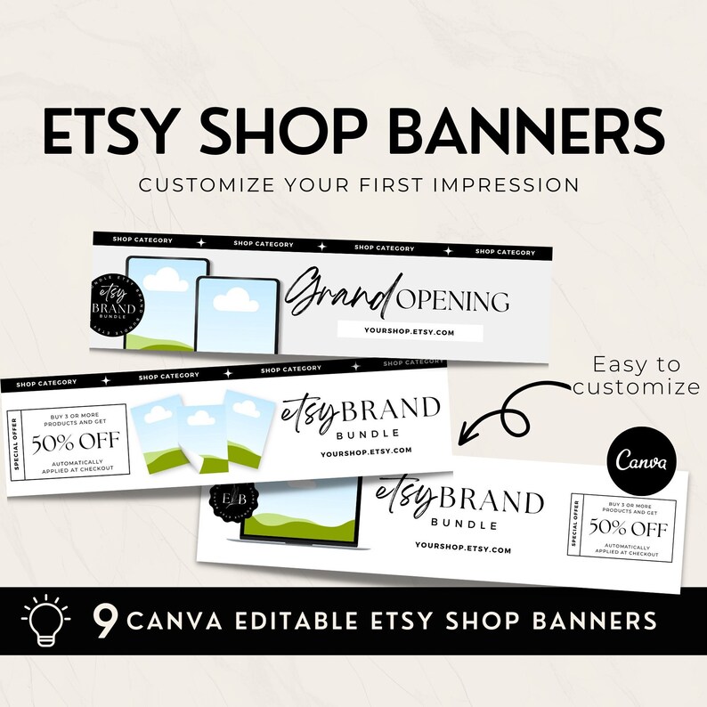 Etsy Shop Banner Mockup Etsy Banner Templates Etsy Store - Etsy