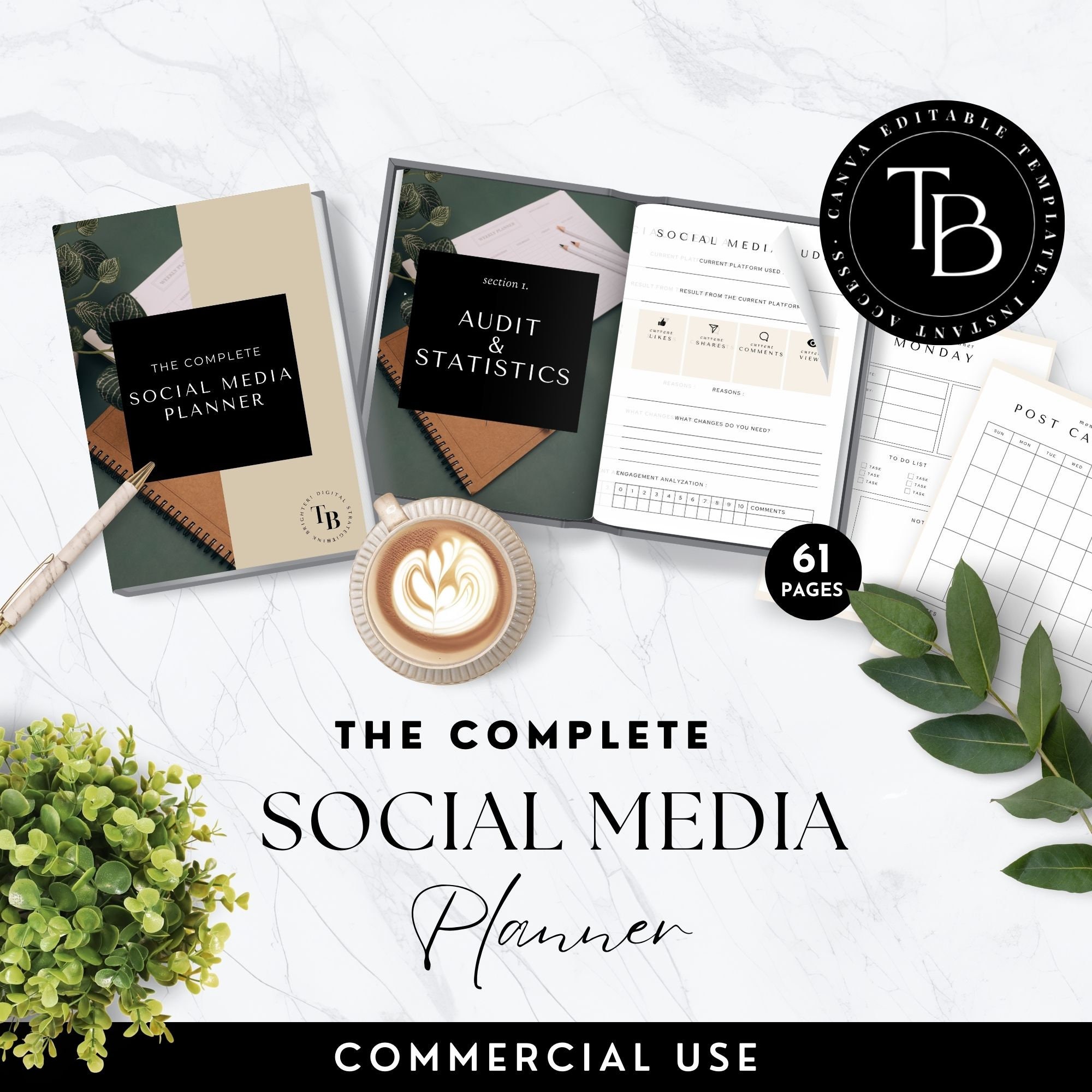 Social Media Planner Printable Bundle, Instagram Planner, Facebook ...